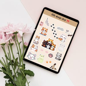 Cute Cat Stickers - Etsy