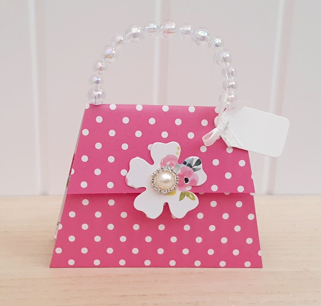 Personalised 3D Pink Polka Birthday Handbag Purse Shaped Card-21st,30th ...