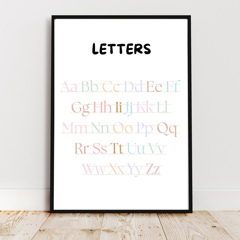 Upper and Lowercase Letters ABC Poster Homeschool Printable Alphabet ...