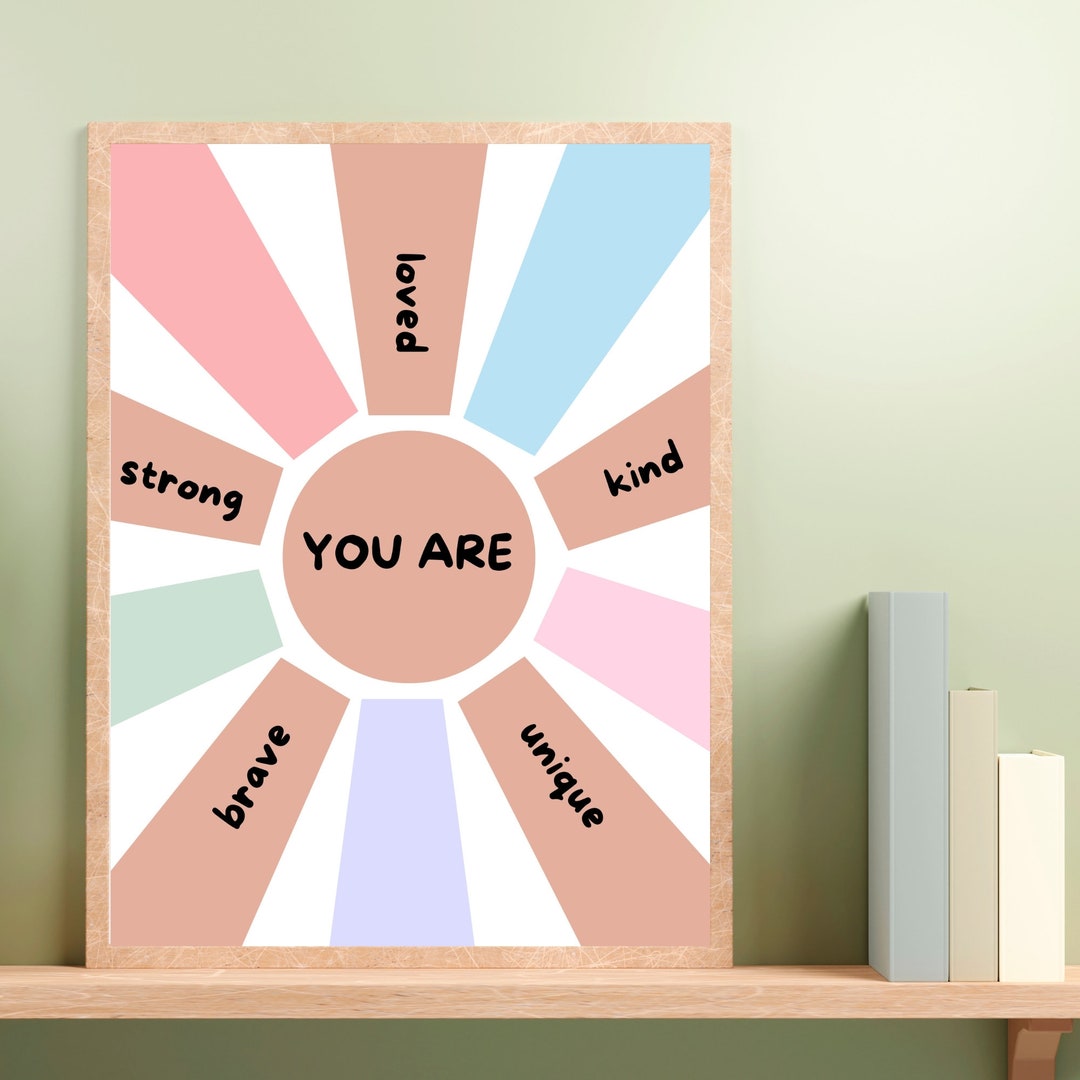 Sun Affirmations Poster Kids Affirmations Mindfulness Prints Feelings ...