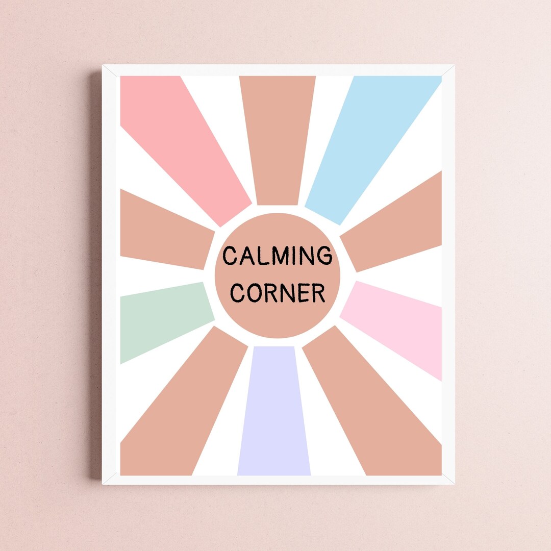 Calming Corner Wall Art Printable Boho Classroom Decor Calm Down Corner ...