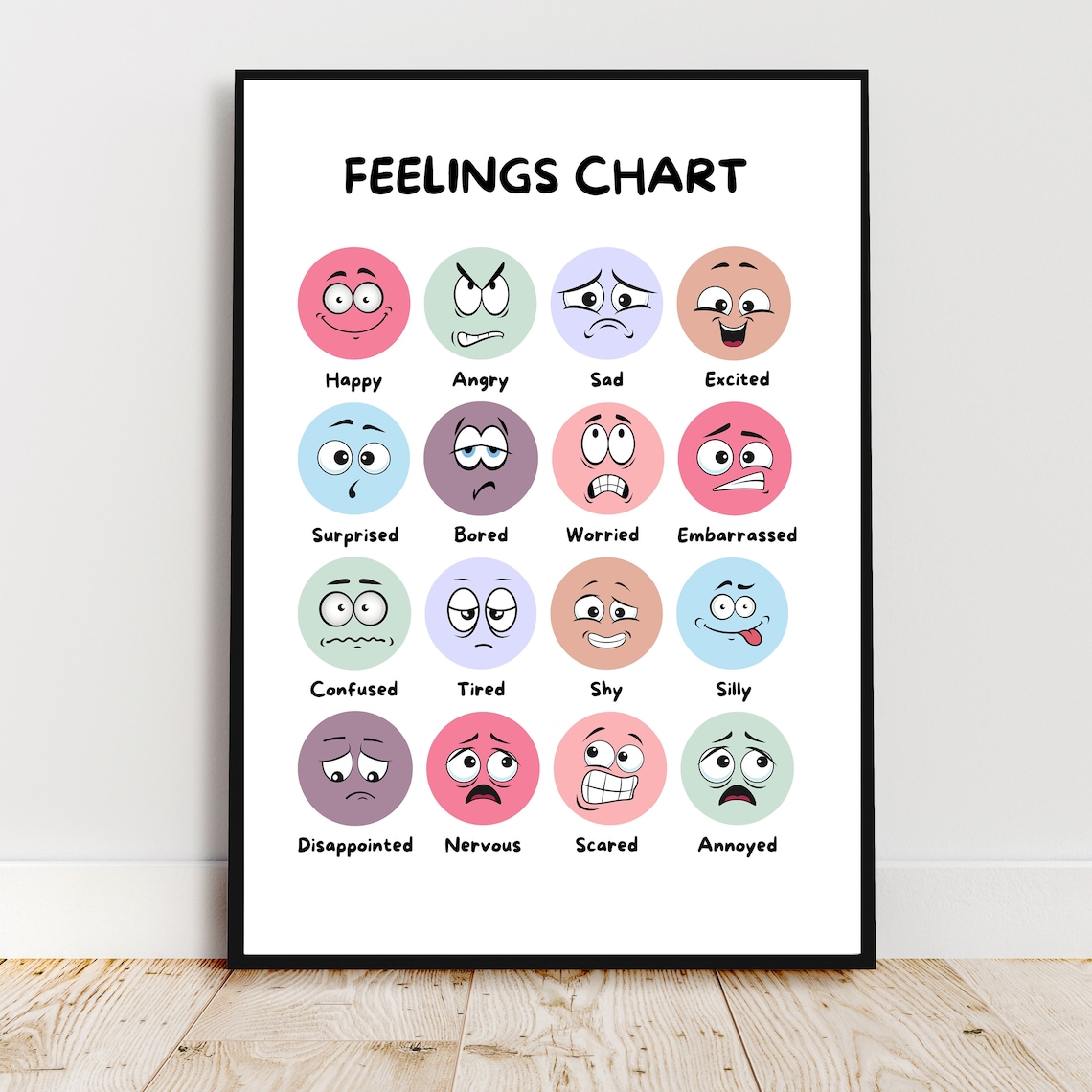 Feelings Chart Pastels Emotions Chart Calm Down Corner School ...