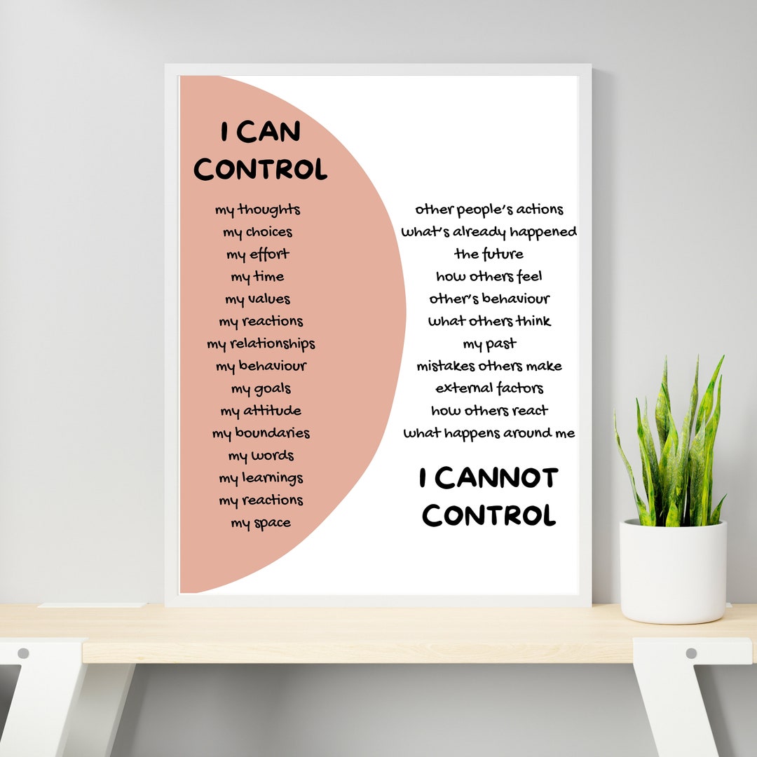 Things I Can and Cannot Control Poster, Counselor Office Decor, Mental ...