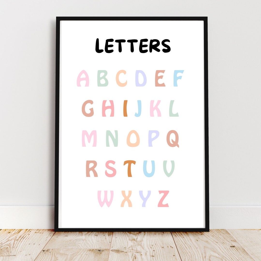Letters Poster Educational Wall Art School Prints Alphabet Poster Boho ...