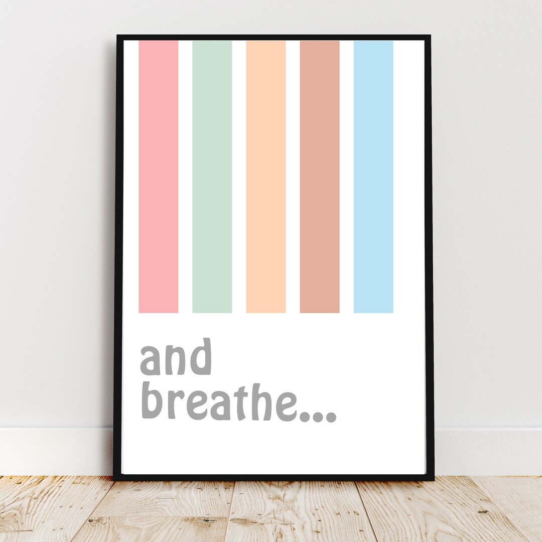 Breathe Calming Poster Boho Decor Calming Corner Print Feelings Mindful ...