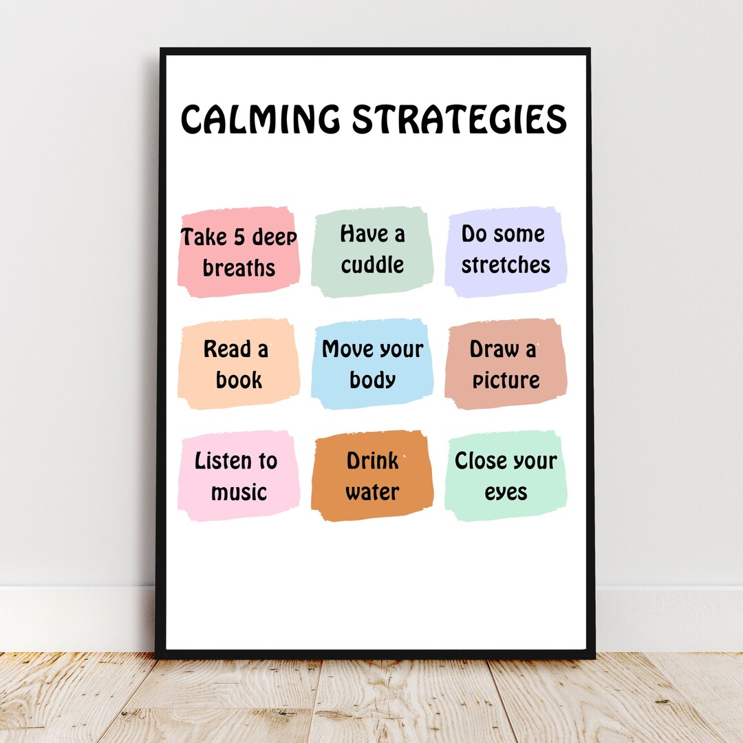 Calming Strategies Printable Boho Classroom Decor Calm Down Corner ...