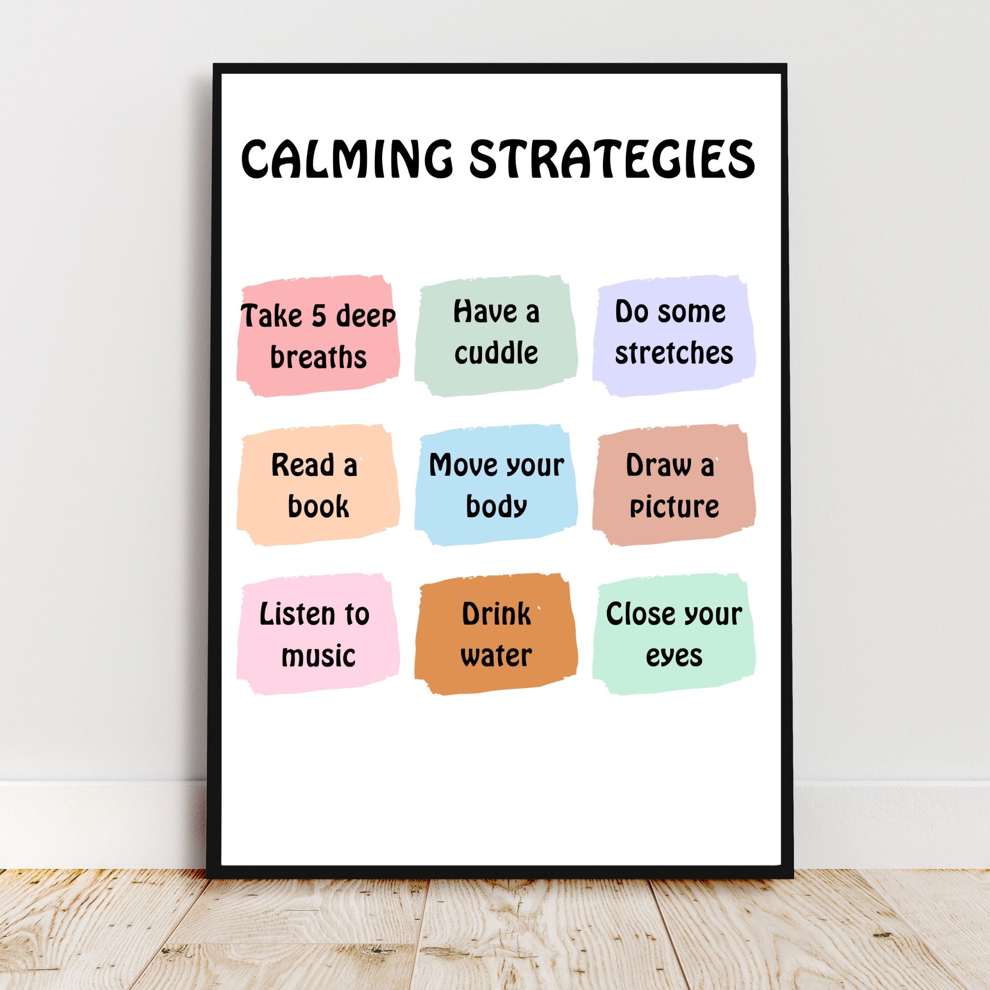 Calming Strategies Printable Boho Classroom Decor Calm Down Corner ...