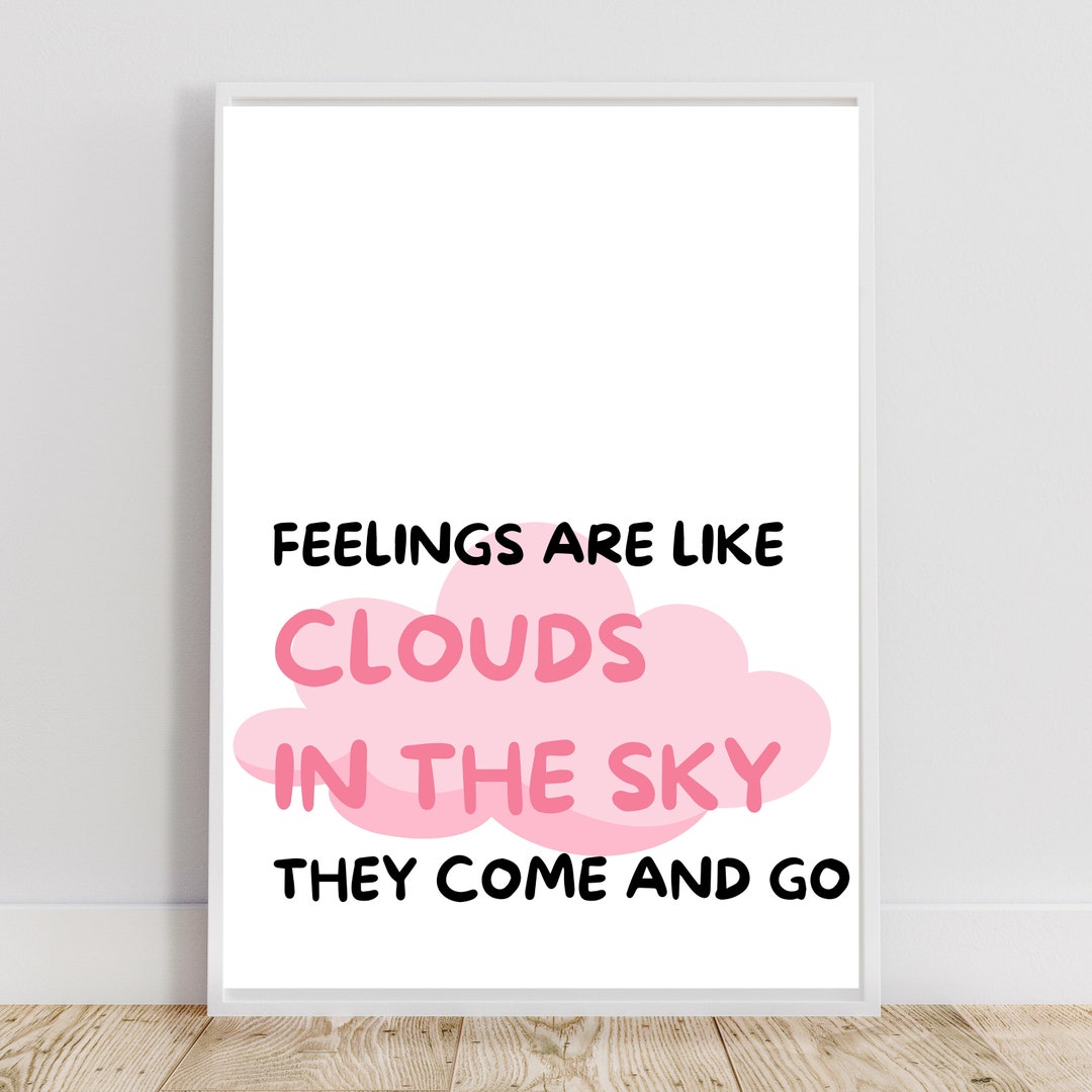 Feelings Poster Pastel Pink Mindfulness Print Calm Down Strategies ...