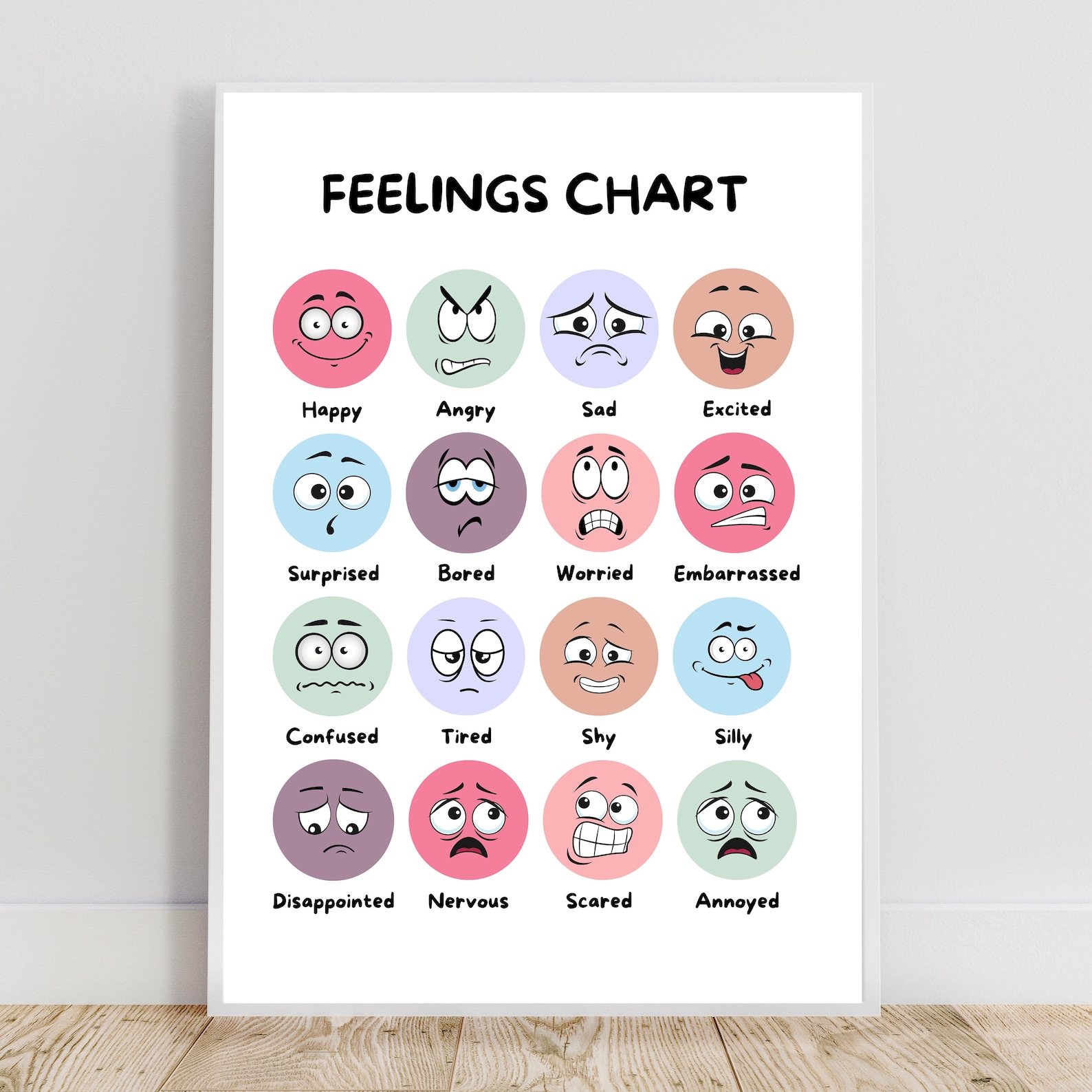 Feelings Chart Pastels Emotions Chart Calm Down Corner School ...