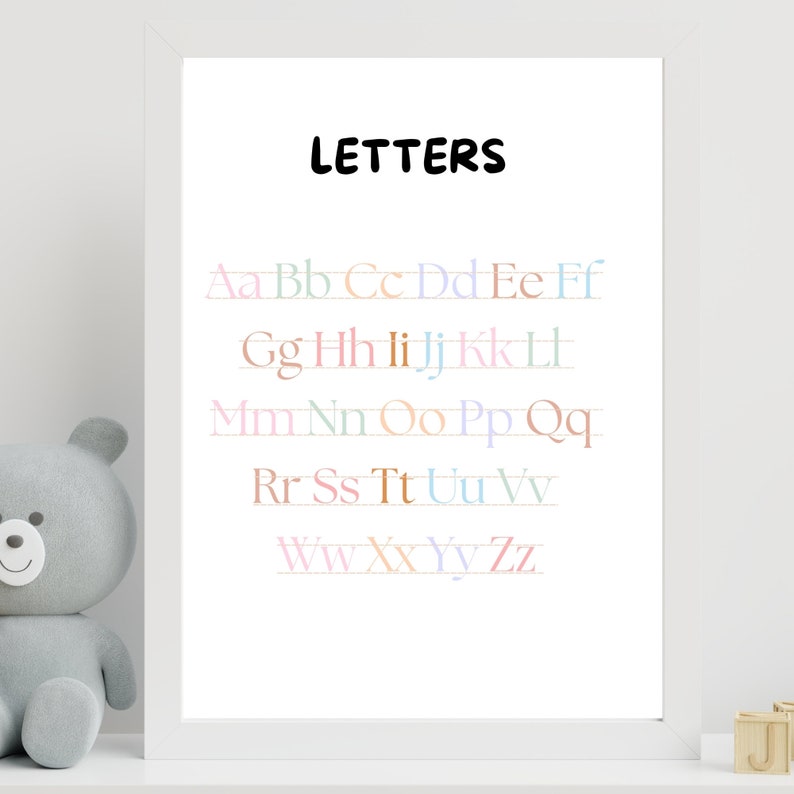 Upper and Lowercase Letters ABC Poster Homeschool Printable Alphabet ...
