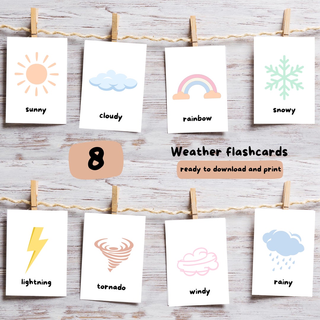 8 Weather Flashcards, Toddler Resources, Preschool Resources ...