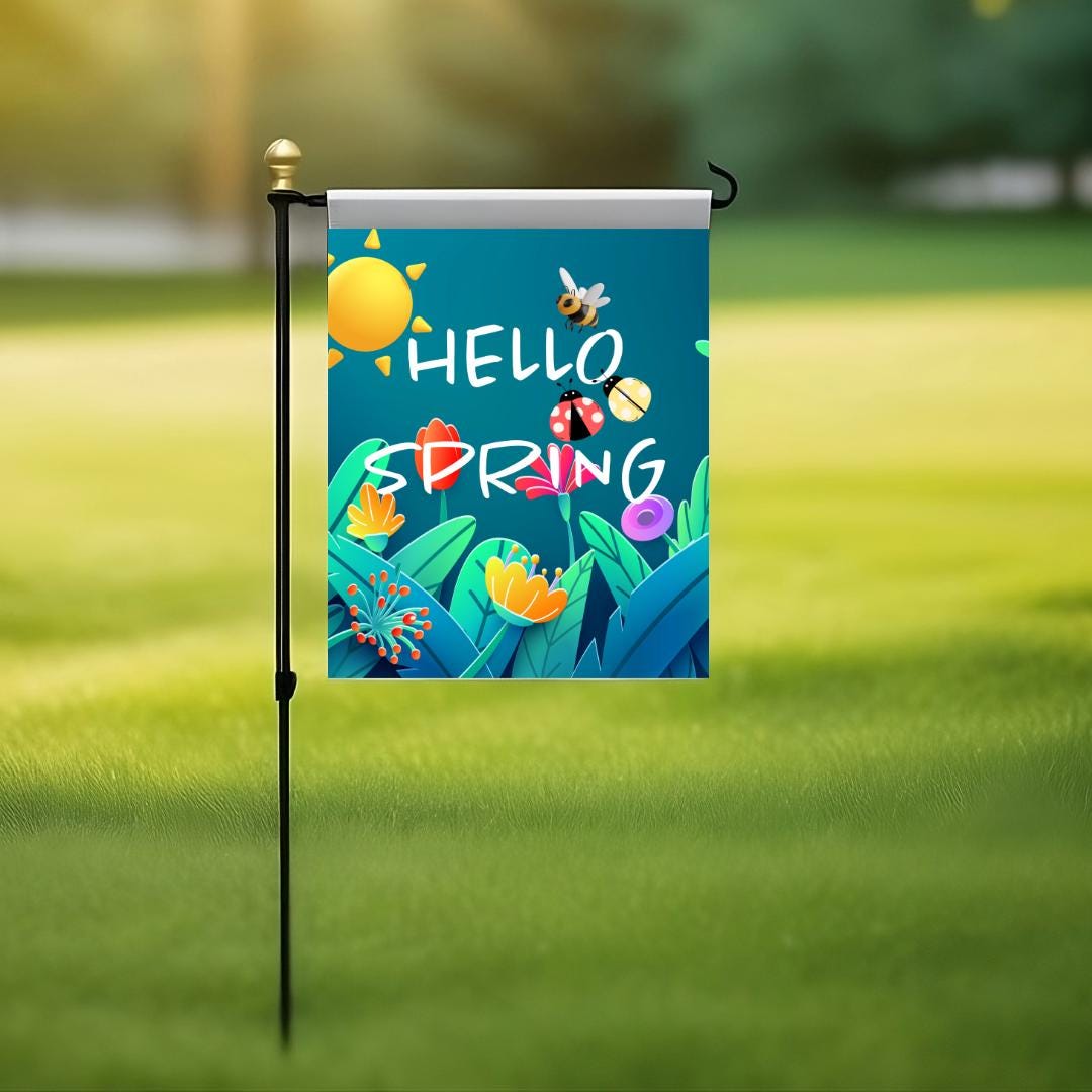 Hello Spring, Tulips, Ladybugs, PNG Sublimation Design Digital Download ...