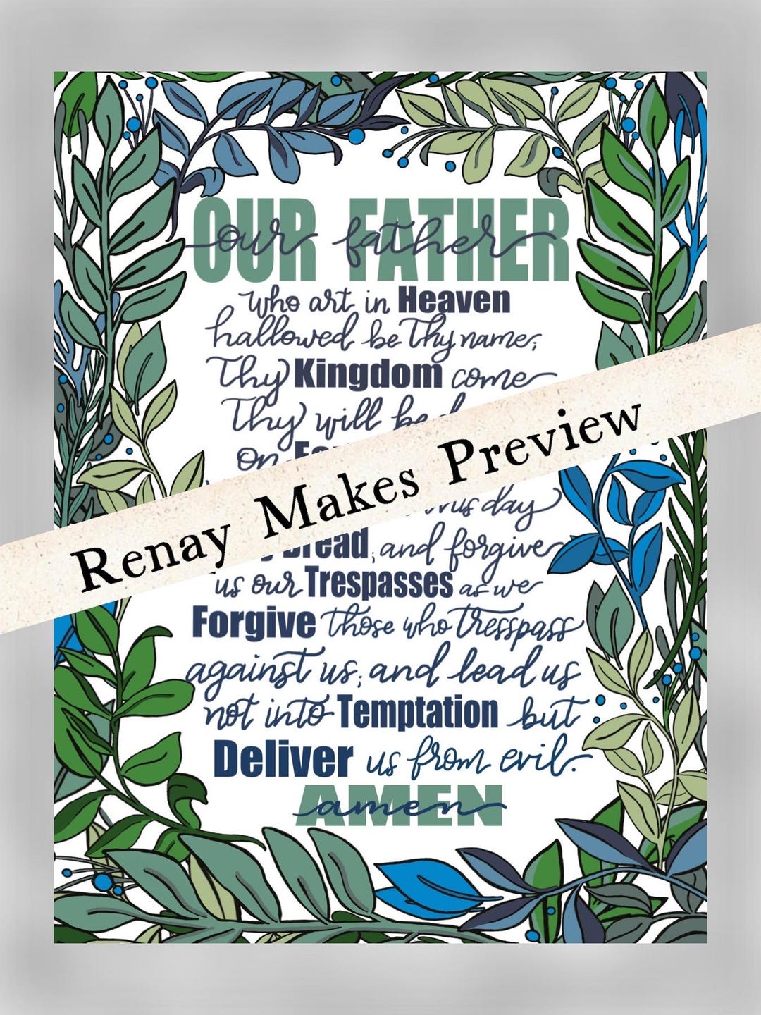 Our Father Prayer Poster & Coloring Page - Etsy