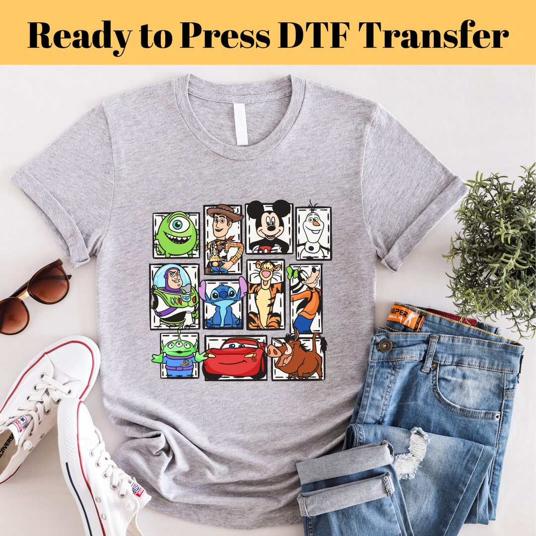 Disney Pixar Characters DTF Transfer, Disney Ready to Press ...