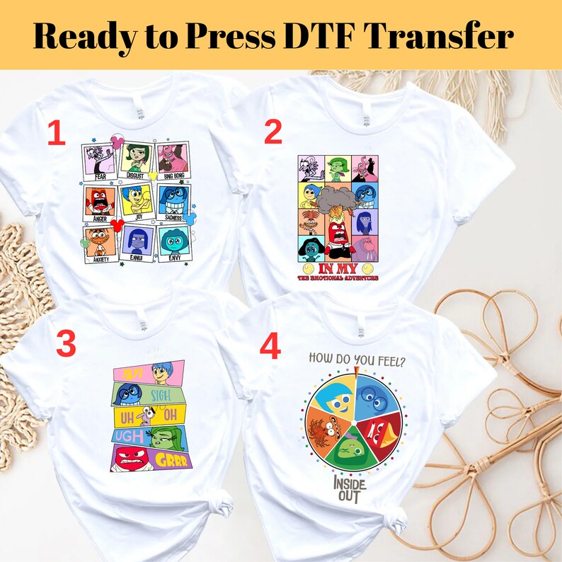 Inside Out Dtf Gang Sheet, Inside Out Ready to Press, Personalized Inside Out Dtf, Disney Dtf ...