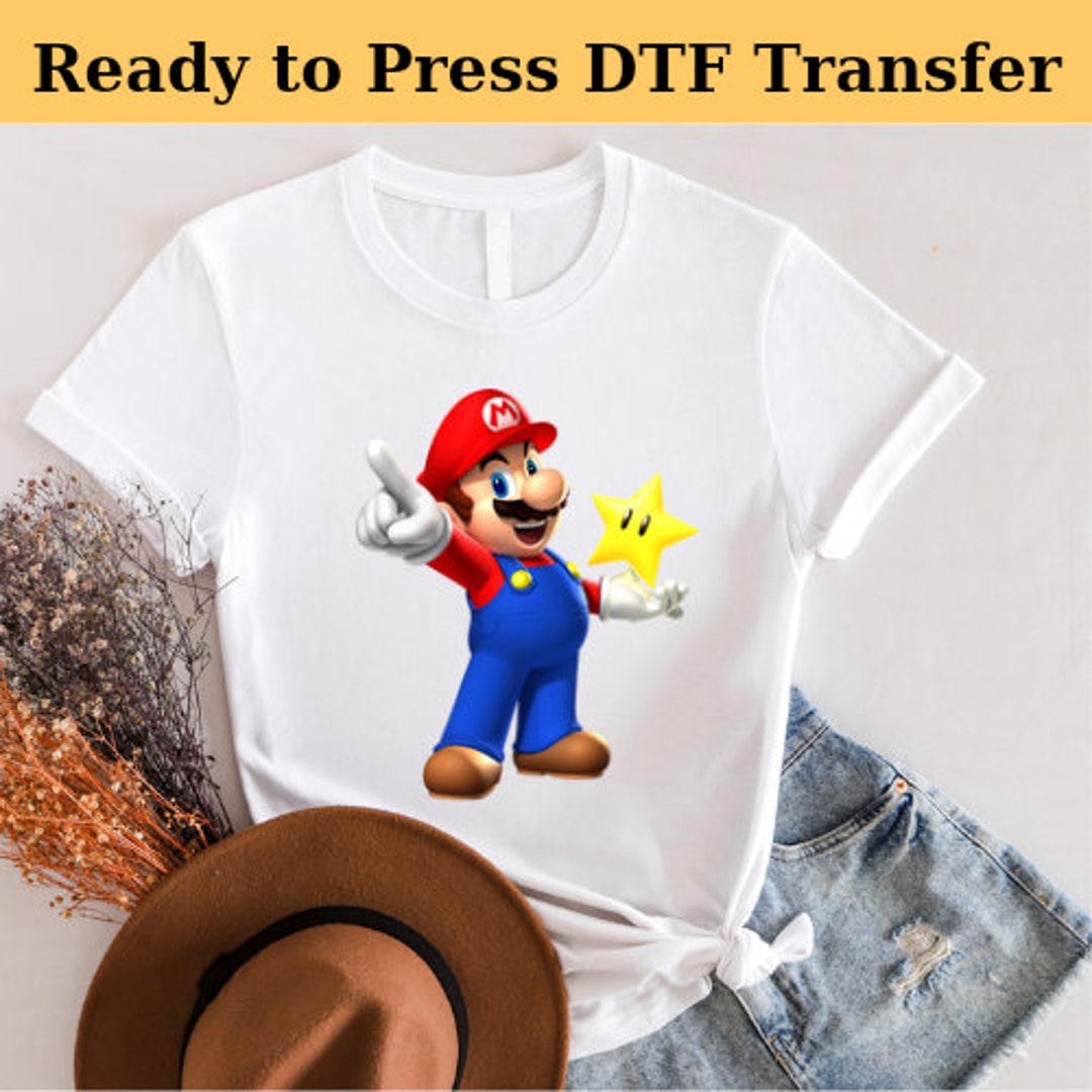 Super Mario Character DTF Transfer,mario Christmas Party Ready to Press ...