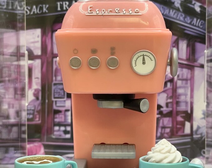 1/6th Scale Miniature Espresso Coffee Machine Dollhouse Pink Coffee ...