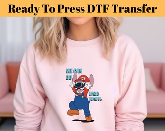 Stitch and Mickey Heat Transfer, Disney Ready to Press, Mickey DTF, Stitch DTF Transfer, Disney ...