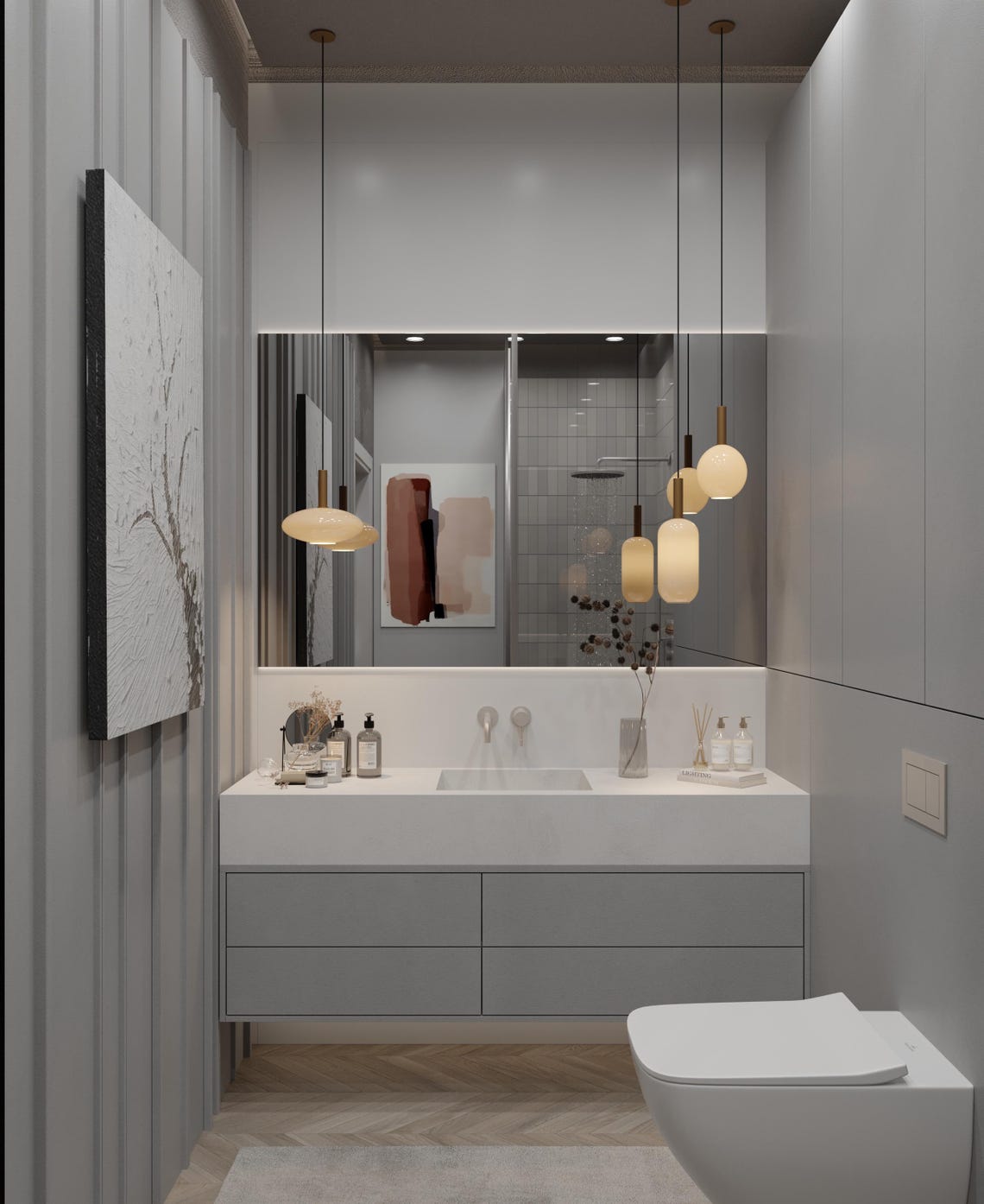 Modern Minimalist Bathroom Render Design / Digital 3D Interior ...