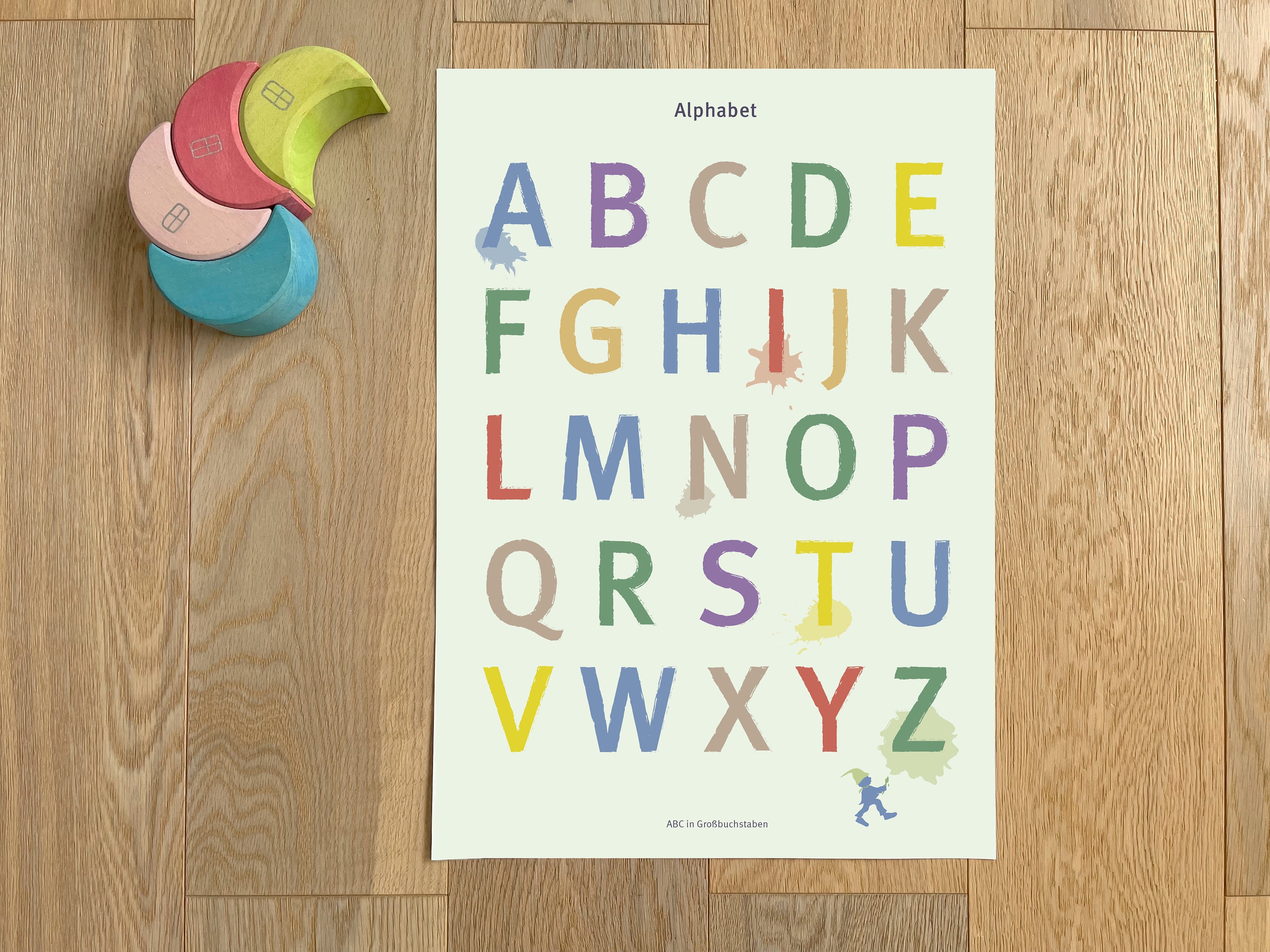 Printable ABC Poster for Children, Colorful Alphabet Learning Poster ...