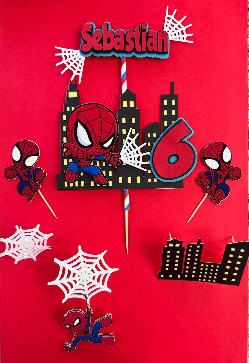 Personalized Spiderman 3D Cake Topper, Birthday Party Decoration - Etsy
