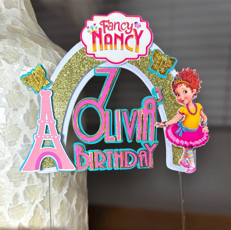Fancy Nancy Cake Topper , Fancy Nancy Birthday Cake Topper, Customized ...