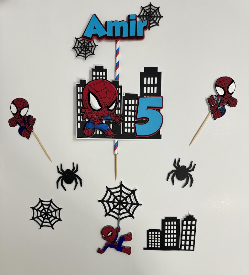 Personalized Spiderman 3D Cake Topper, Birthday Party Decoration - Etsy
