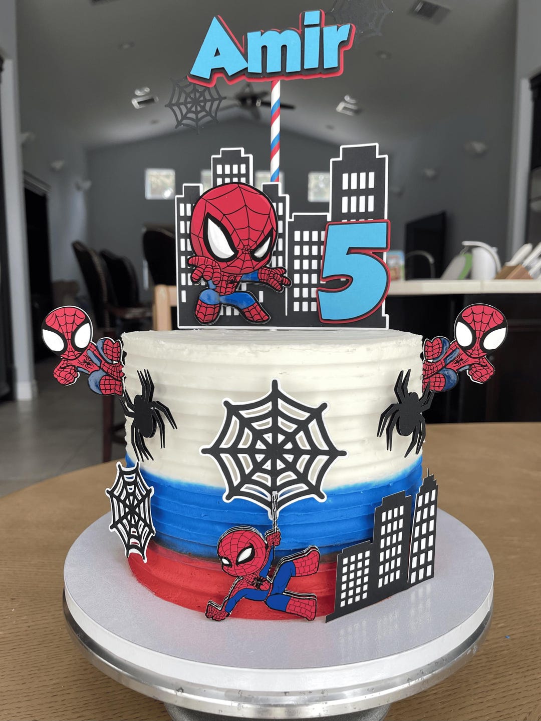 Personalized Spiderman 3D Cake Topper, Birthday Party Decoration - Etsy
