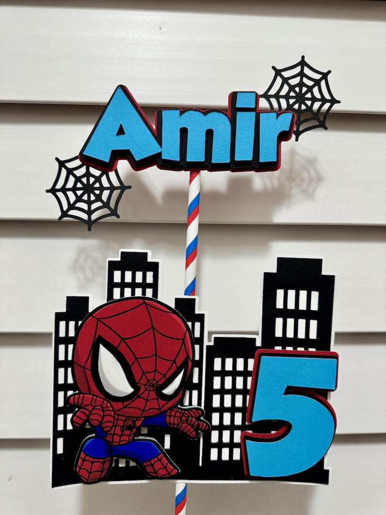 Personalized Spiderman 3D Cake Topper, Birthday Party Decoration - Etsy