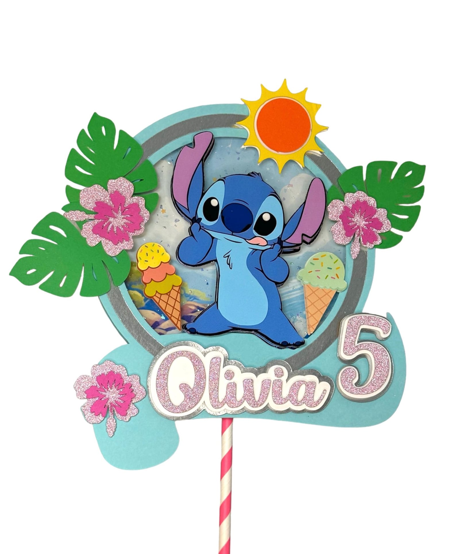 Shaker Cake Topper Stitch Stitch Party Decor Customized Cake Topper - Etsy