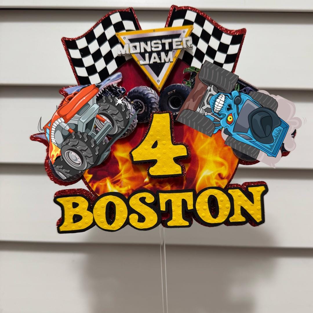 Cake Topper Monster Jam , Inspired in Monster Jam Birthday Party ...
