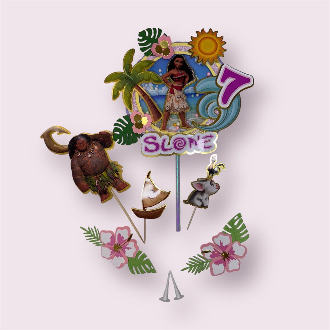 Mohana Cake Toppe, Mohana Shake Topper, Mohana Party Decorations, Moana ...