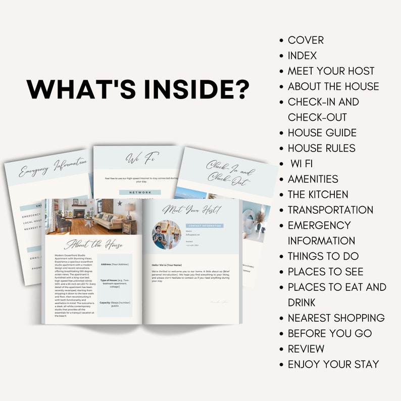 Rental Welcome Book Canva Template, Beach Welcome Book for Vacation ...