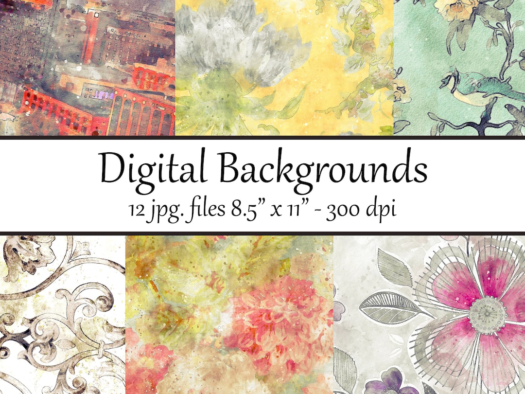 Digital Background Pages - Digital Paper Printable Pages Junk Journal ...