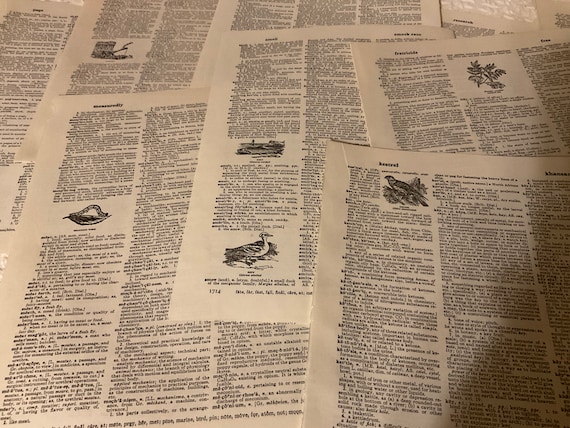 1966 Vintage Dictionary Pages Pack Lucky Dip Grab Bag 15 - Etsy