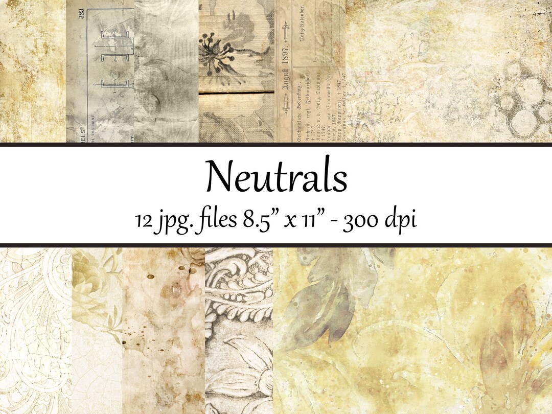 Digital Journal Pages - Neutral Background Pages - Digital Paper ...