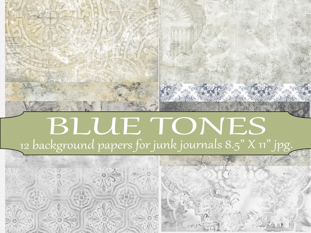 Digital Journal Pages - Background Pages Blue Tones Digital Paper ...