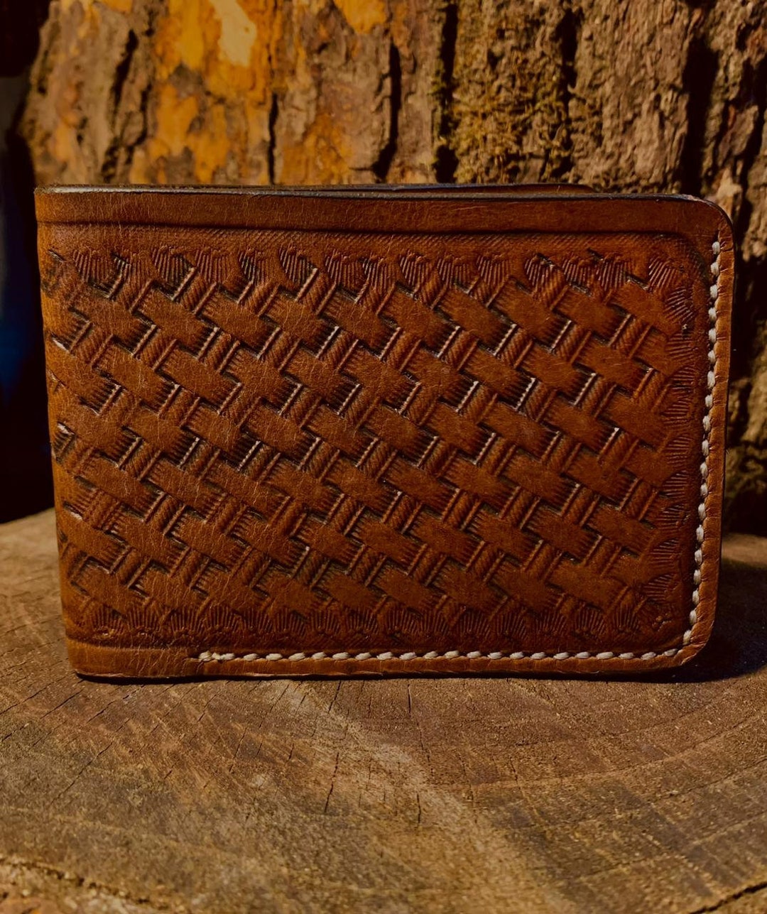 Hand Tooled Leather Wallet for Men Brown Color - Etsy