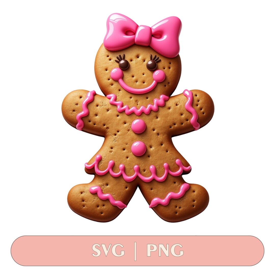 Cute Gingerbread Girl Png, Girly Christmas Silhouette and Cricut Cut ...