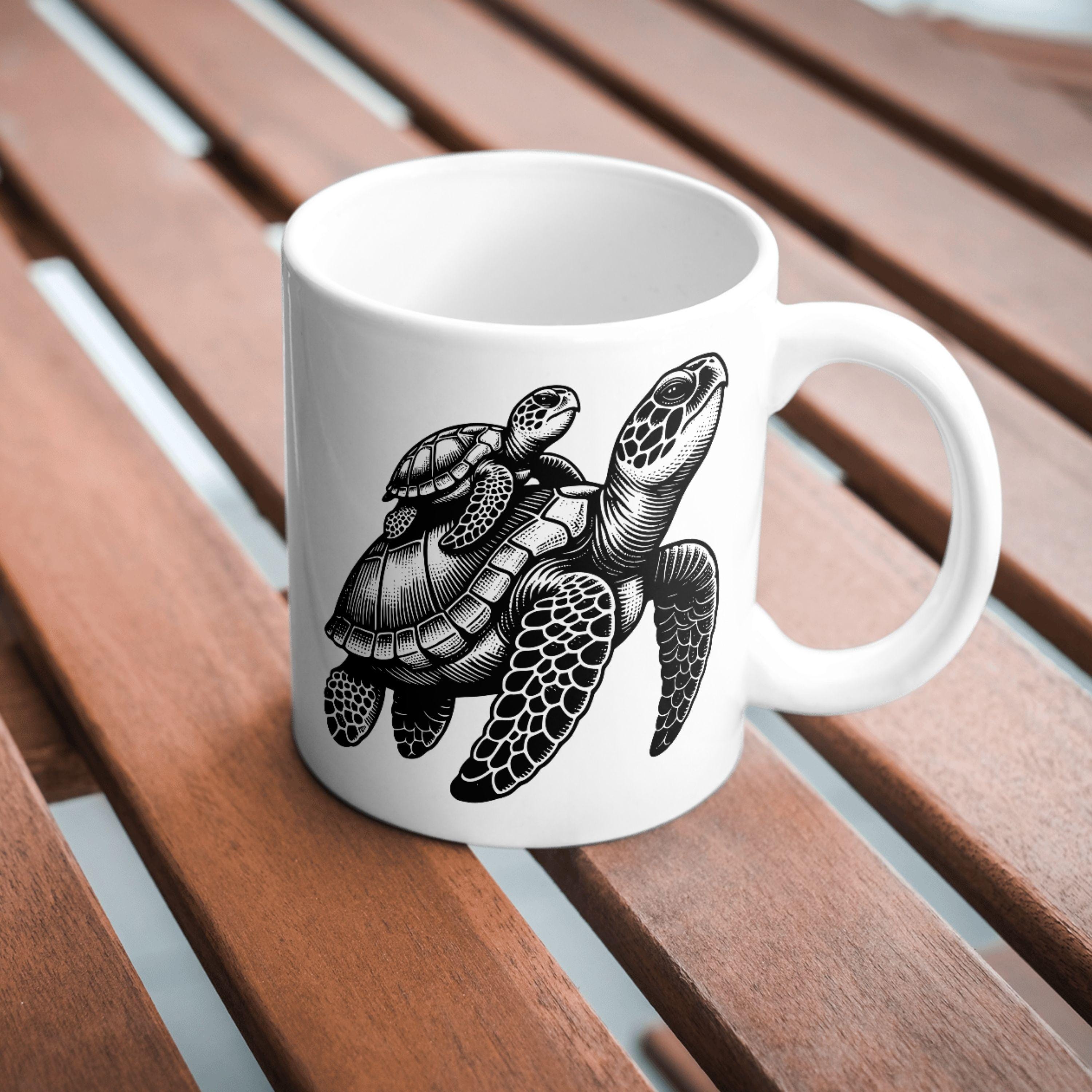 Sea Turtle SVG and PNG, Baby Sea Turtle and Mother Sea Turtle, Sea ...