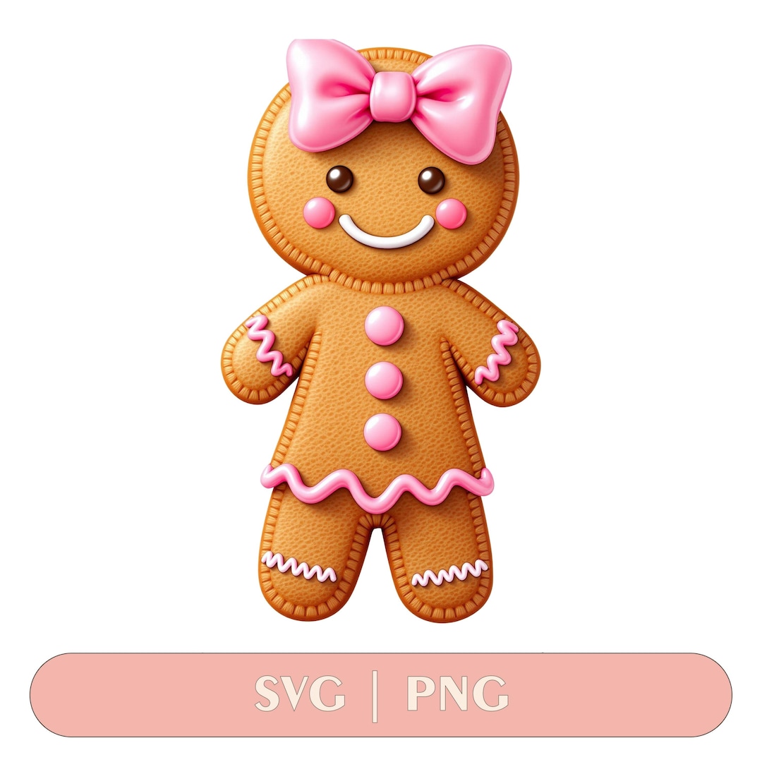 Cute Gingerbread Girl Png, Girly Christmas Silhouette and Cricut Cut ...