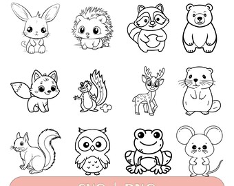Baby Animals Svg Bundle, Cute Animal Svg, Woodland Animals Svg,rabbit ...