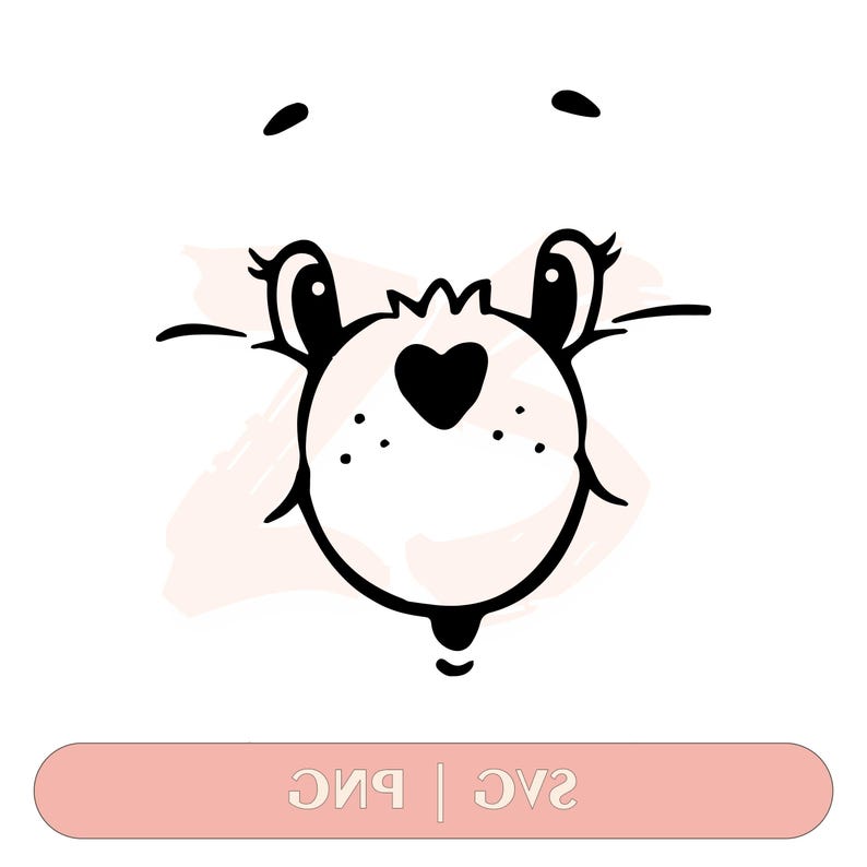 Vintage Grumpy Bear Face Svg Clip Art Files, Care Bears Head ...