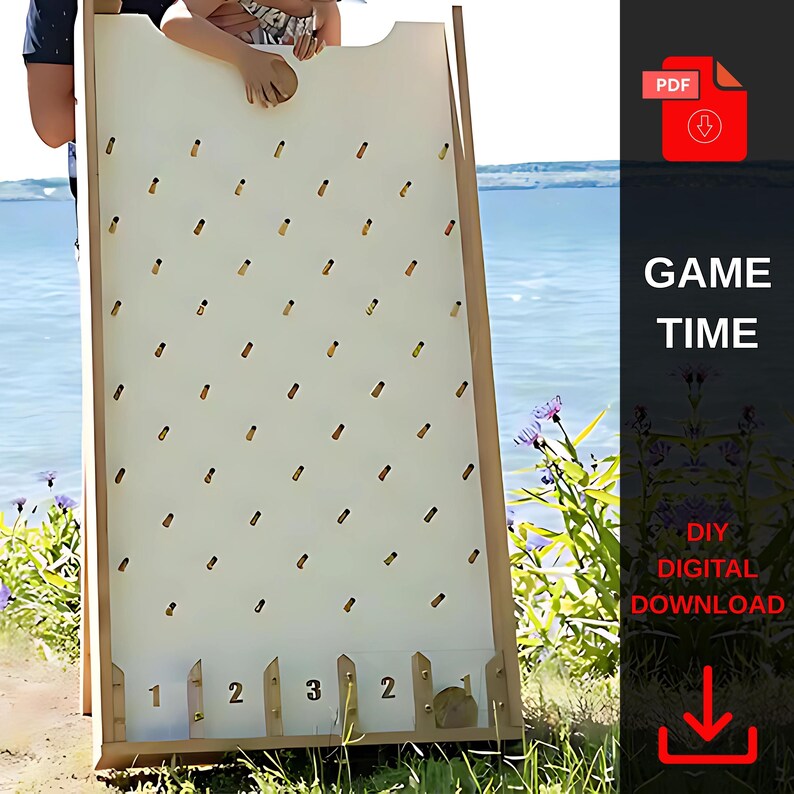 DIY Plinko Board Game Plan PDF, Wooden Board Game Template, Fun ...
