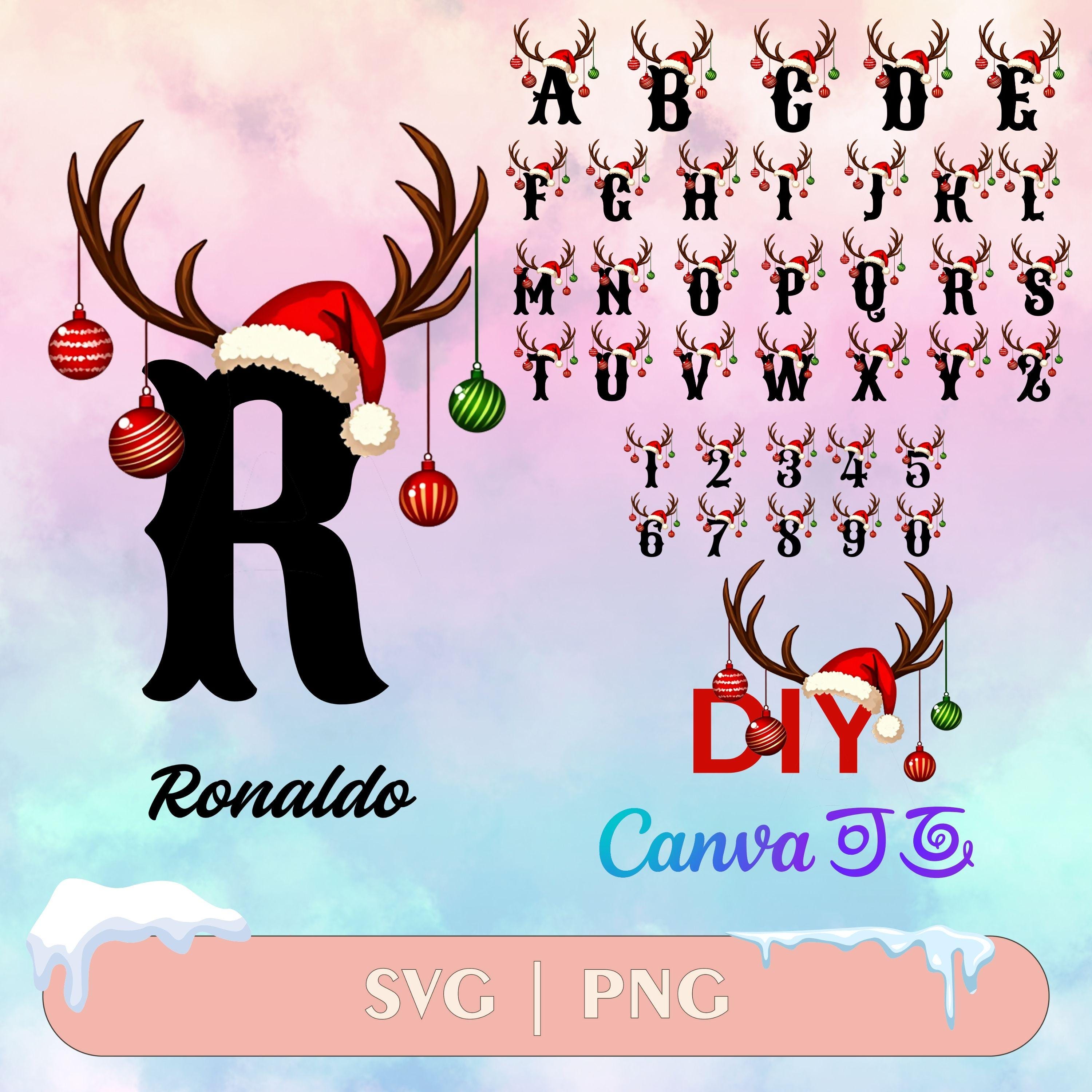 Christmas Alphabet SVG Bundle: Reindeer Letters for Cricut, Silhouette ...