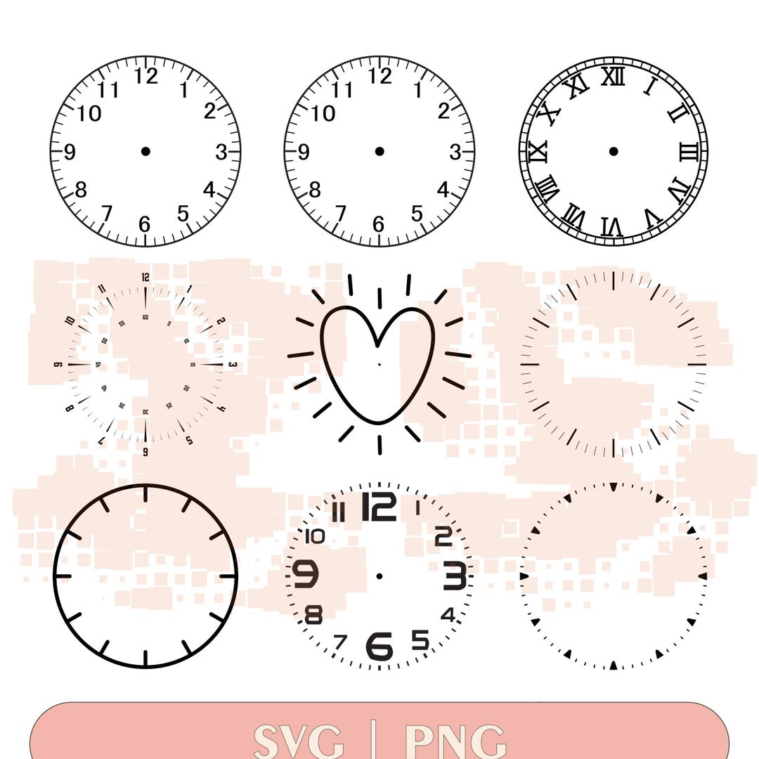 Clock Face SVG Bundle, Clock Svg, Clock Face Clipart Bundle Cut Files ...