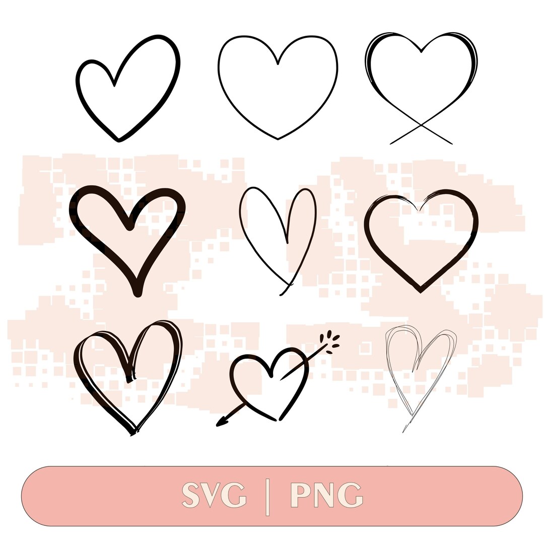Heart Svg Bundle, Heart Svg, Hand Drawn Heart Svg, Open Heart Svg ...
