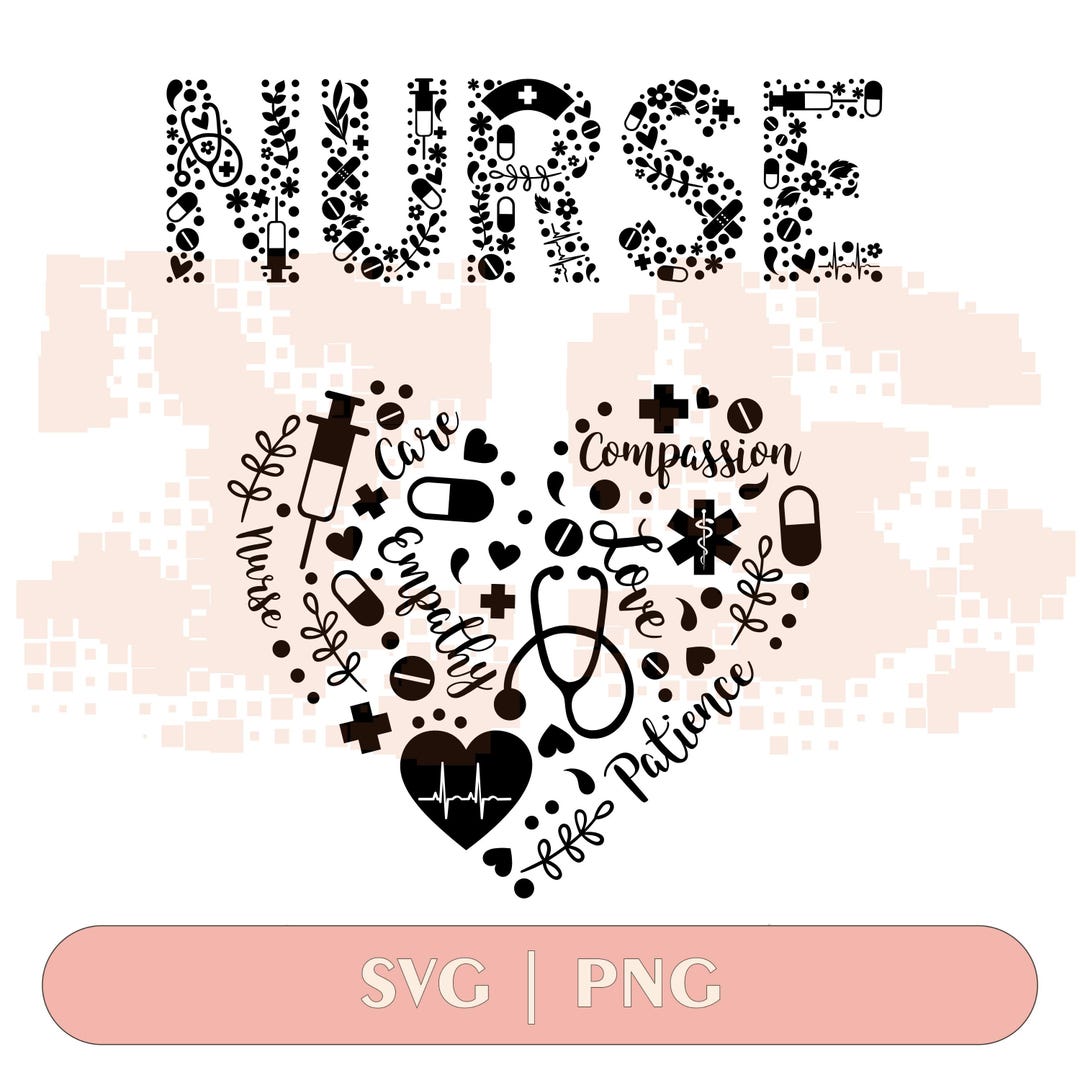 Nurse Adjectives and Icons Svg, Files for Cutting Machines, Digital ...
