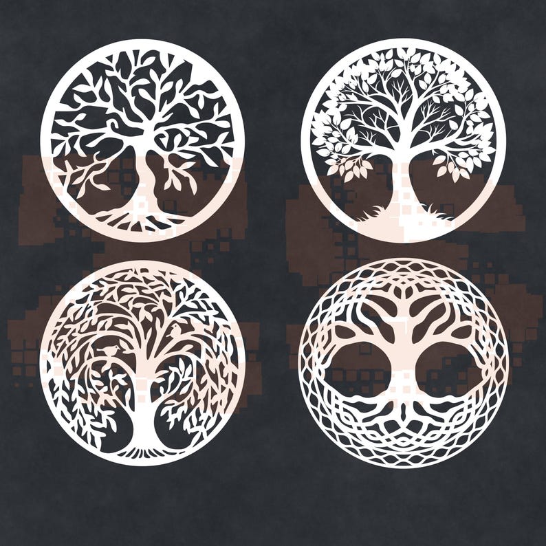 16 Tree Laser Cut Svg Files, Vector Files for Wood Laser Cutting , Svg ...