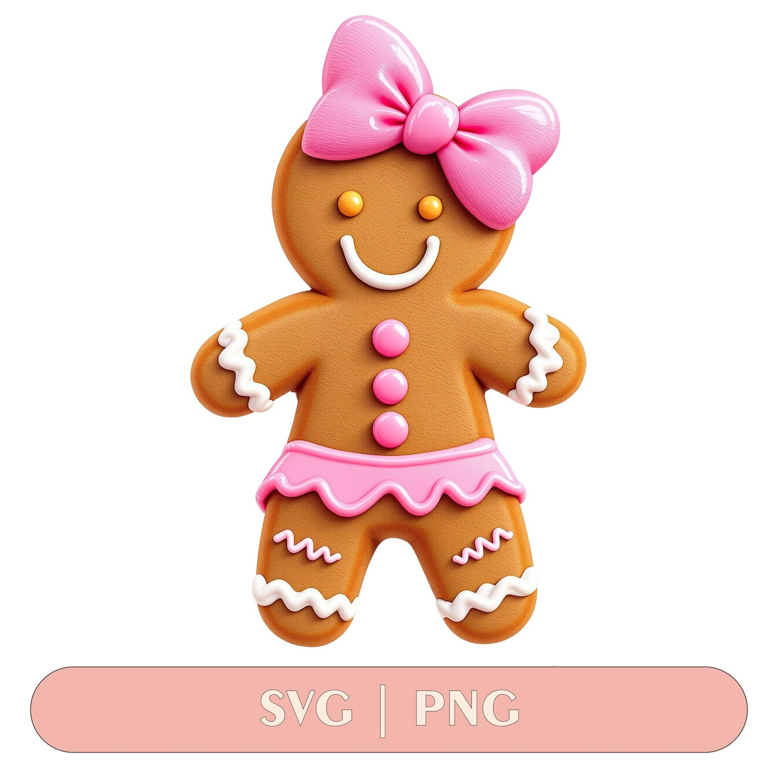 Cute Gingerbread Girl Png, Girly Christmas Silhouette and Cricut Cut ...